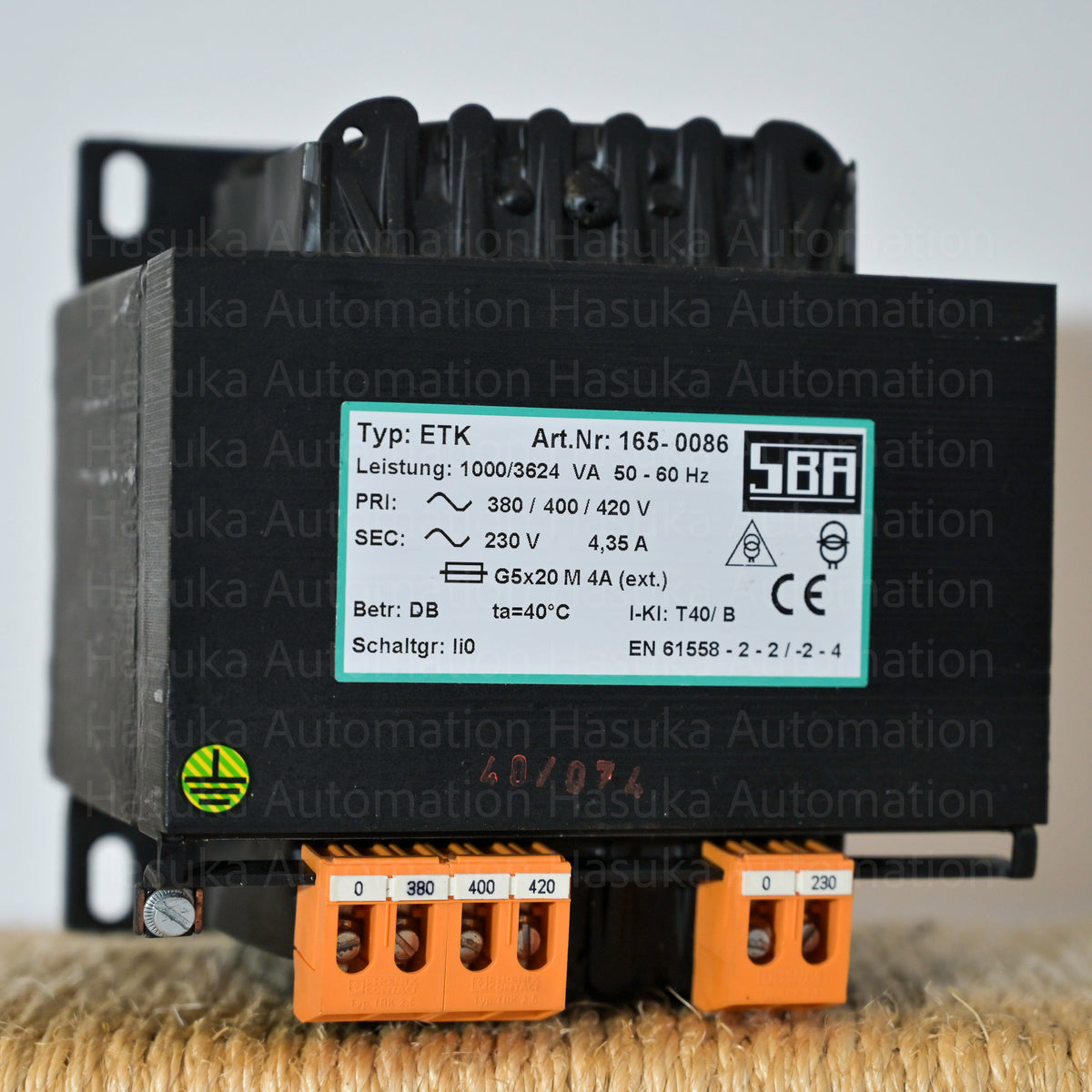 165-0086 SBA Transformer – Hasuka Automation